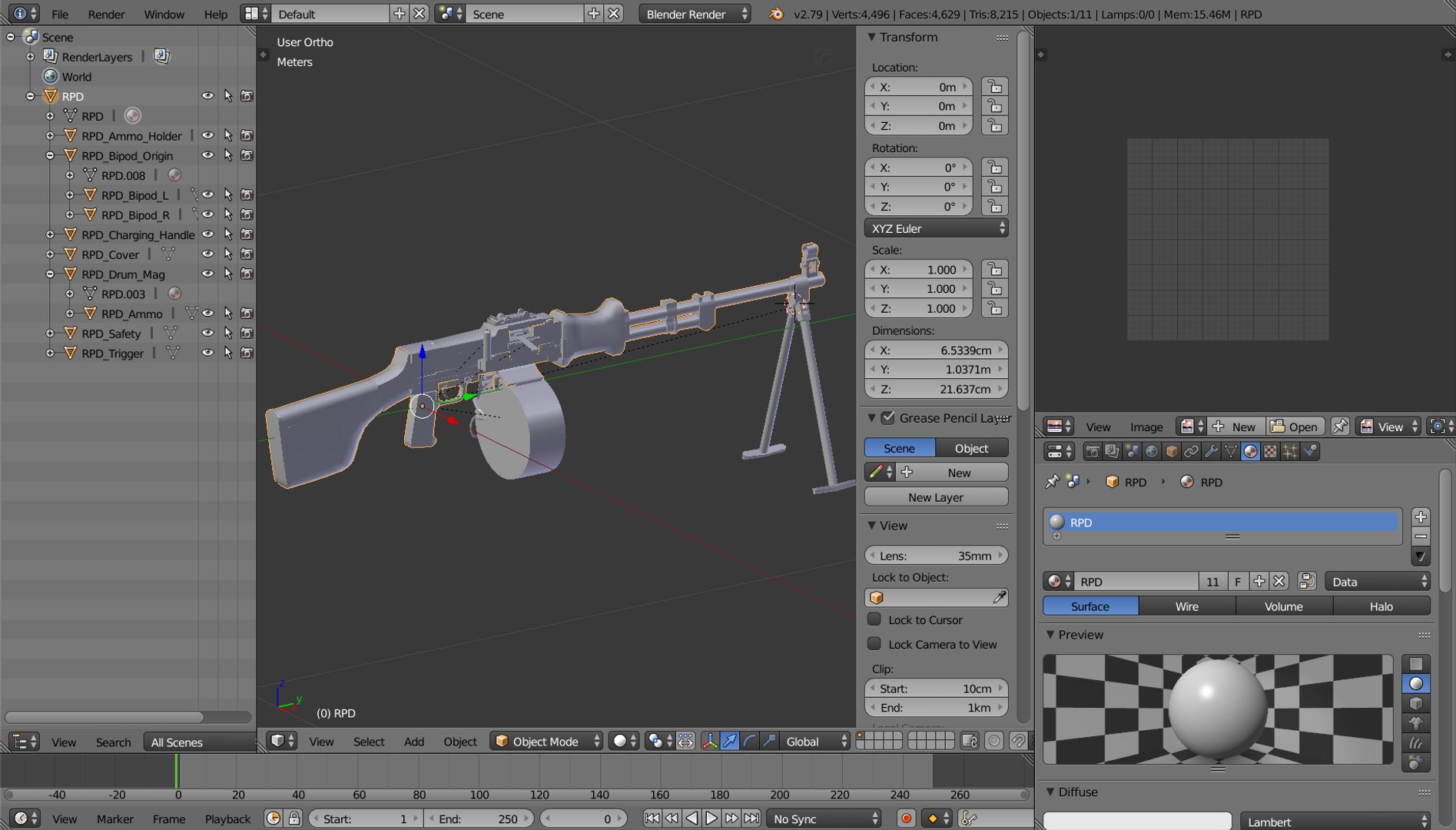 3D RPD Machine Gun - LowPoly Mobile Ready - TurboSquid 2070955