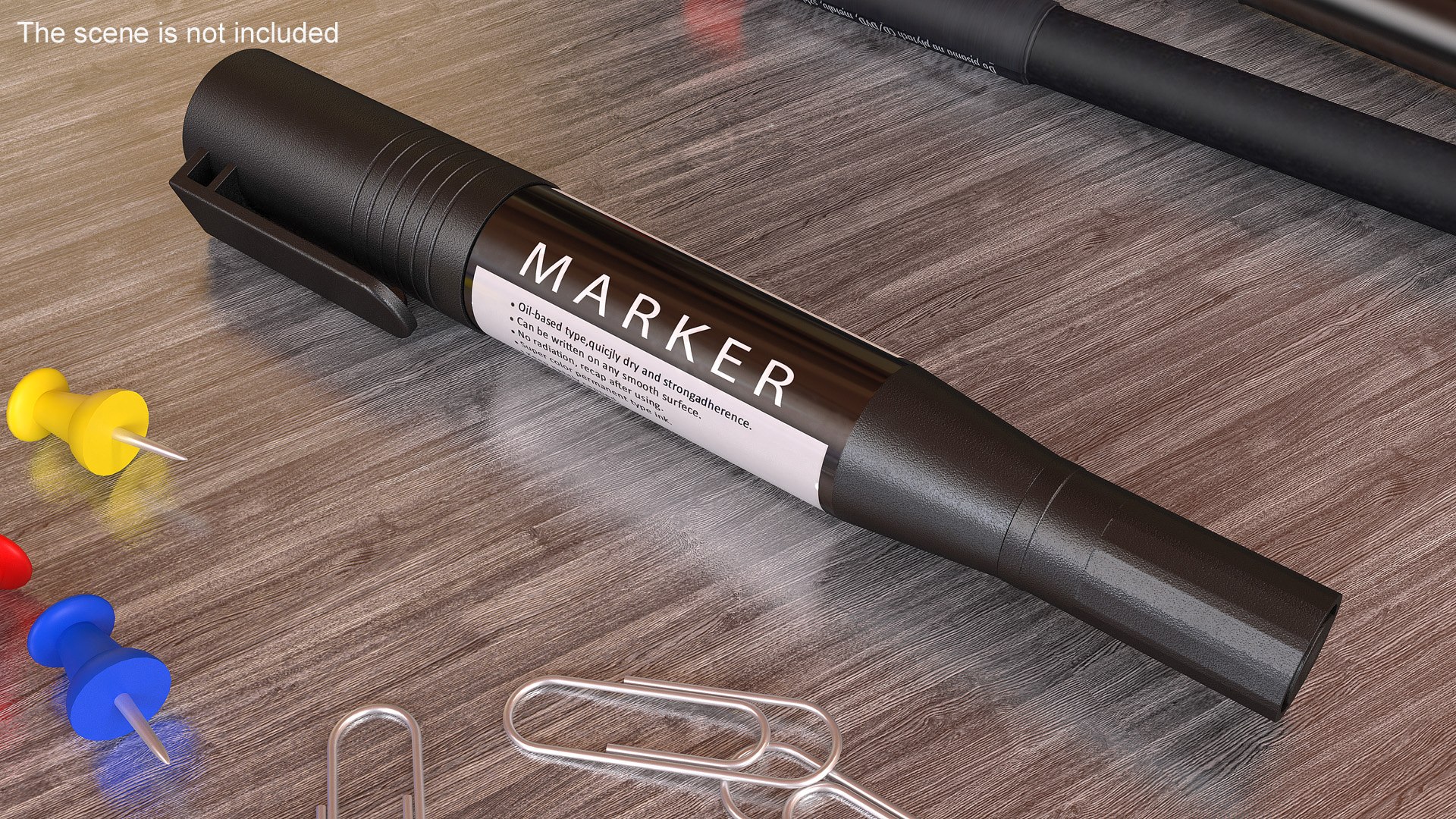 Double-Ended Marker Black Open Model - TurboSquid 1950840
