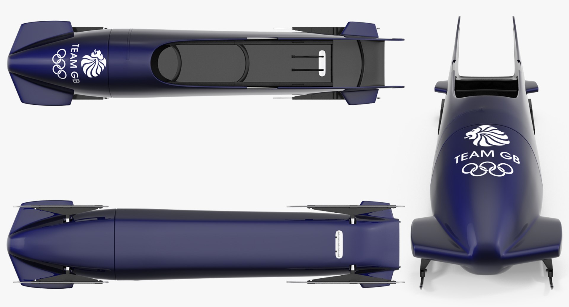 Bobsled Person Team Gb 3d Model