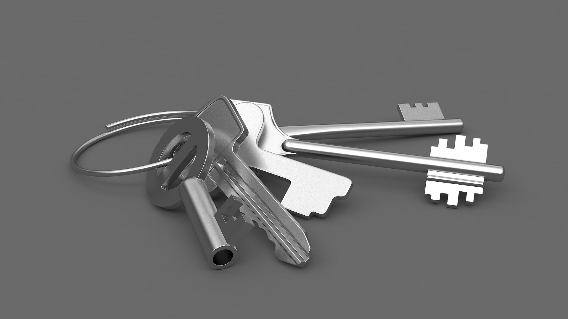 3D Keys With Keychain A - TurboSquid 2272130