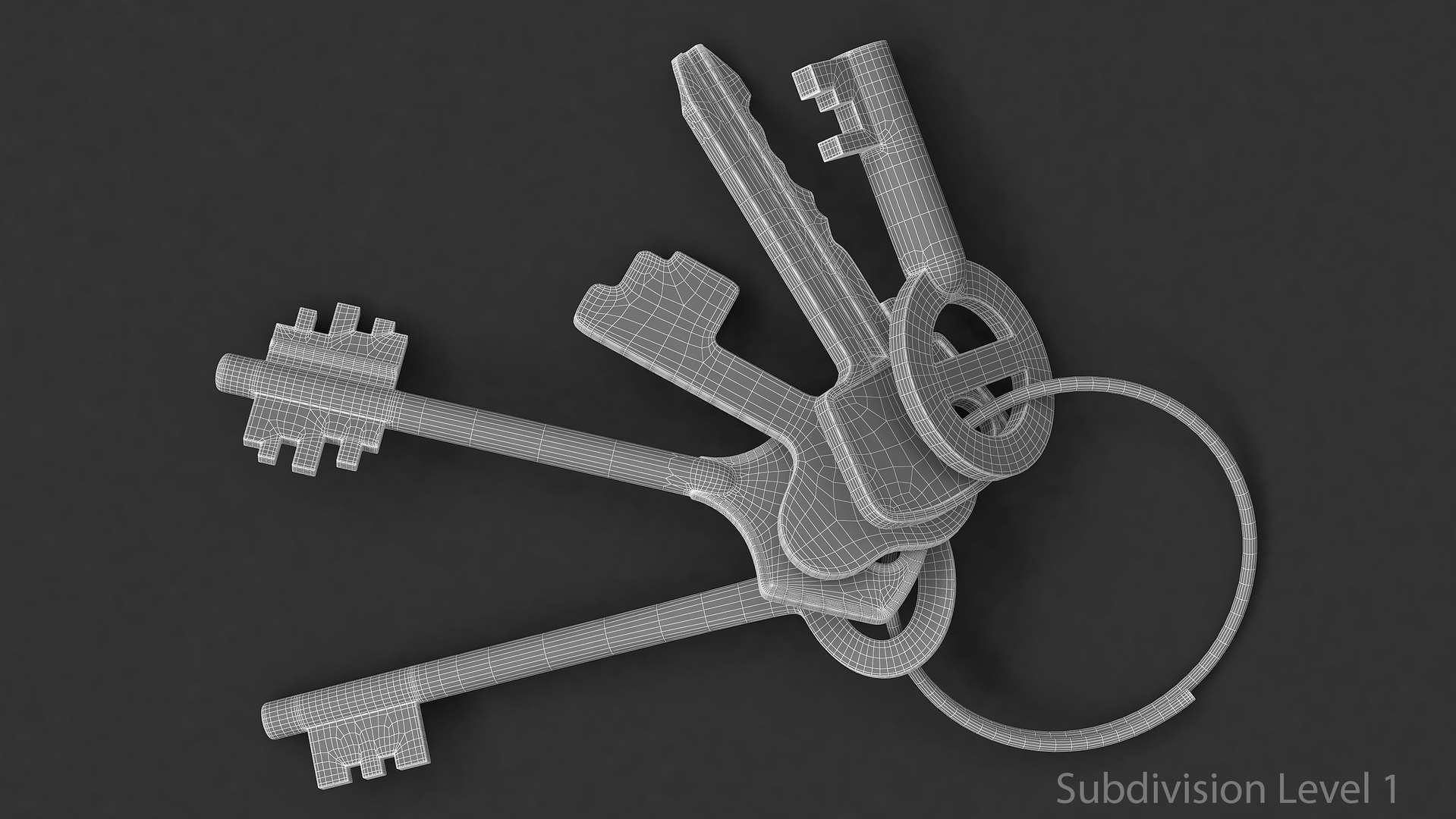 3D Keys With Keychain A - TurboSquid 2272130