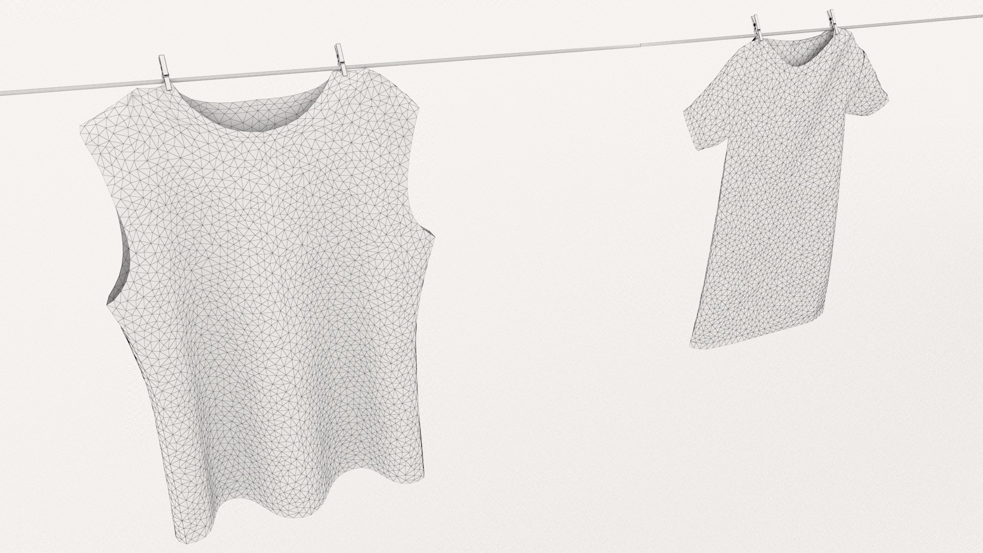 Textured Hanged Clothes Line 3D model - TurboSquid 1742830