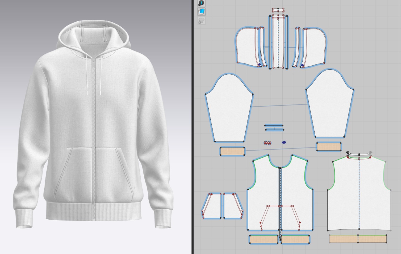 3D Mens Front Zip Hoodie 3d Model - TurboSquid 2206636