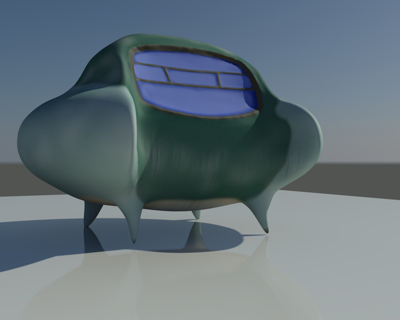 Free Alien Ship Clay Sculpture 3d Model