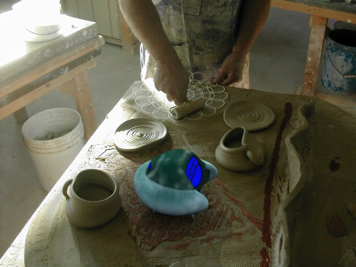 Free Alien Ship Clay Sculpture 3d Model