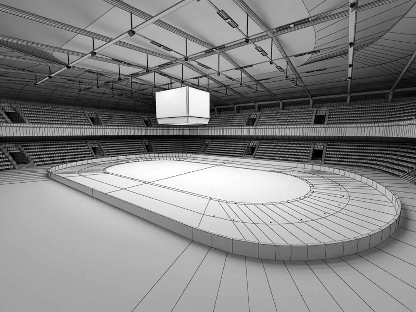 Long Track Arena 3d Model