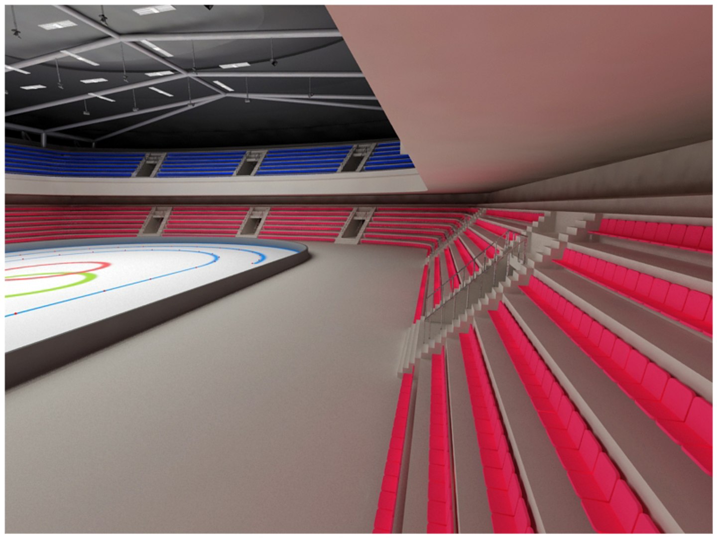 Long Track Arena 3d Model