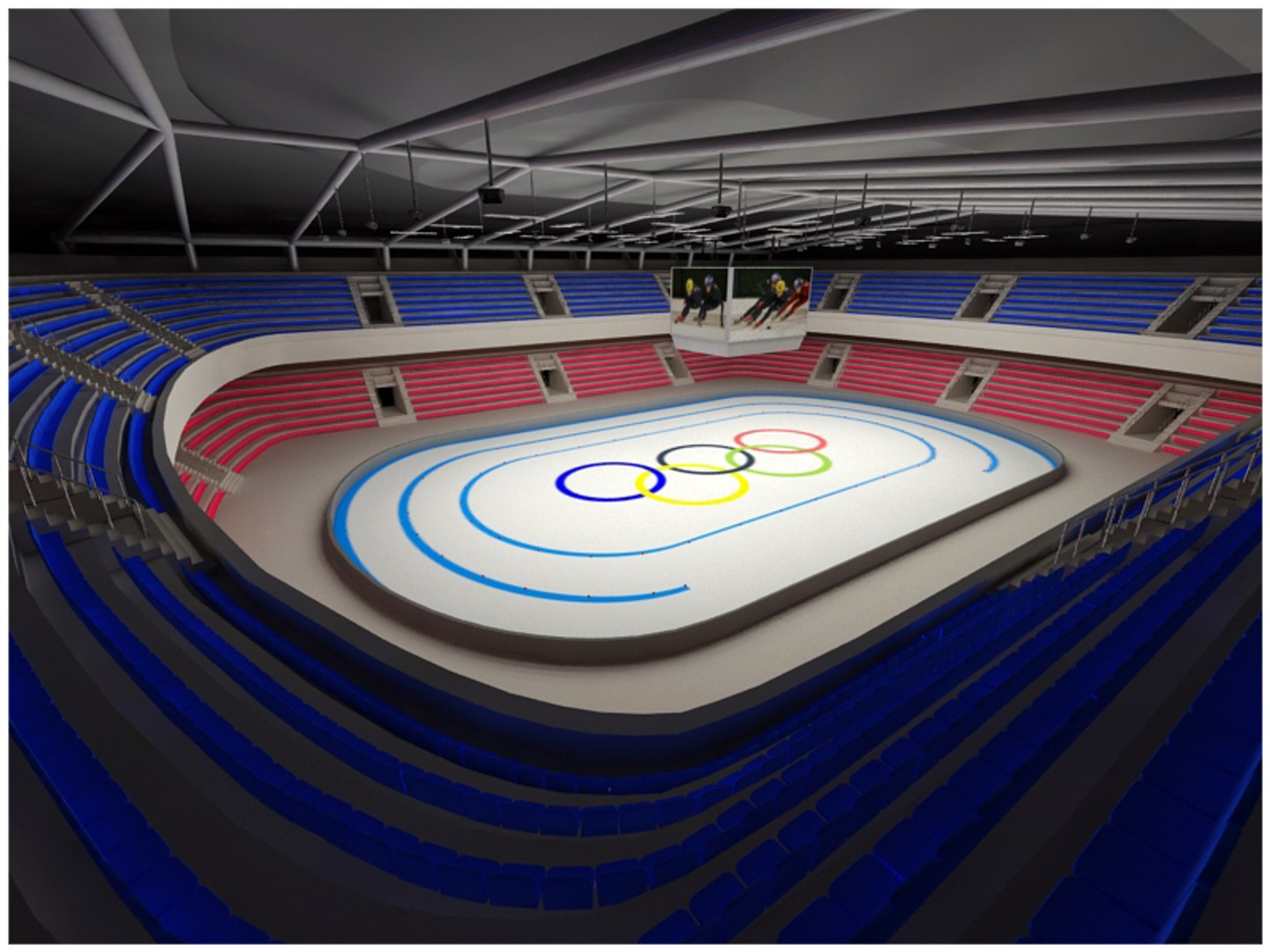 Long Track Arena 3d Model