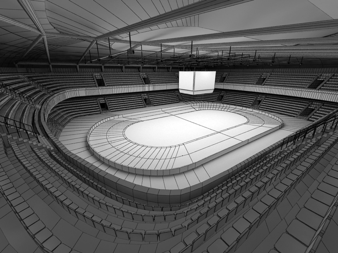 Long Track Arena 3d Model