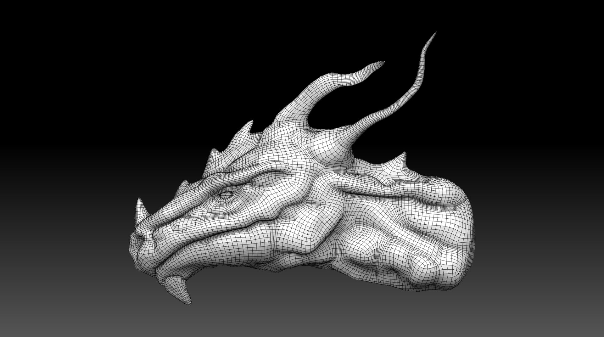 Dragon Head Sculpted 3d Obj