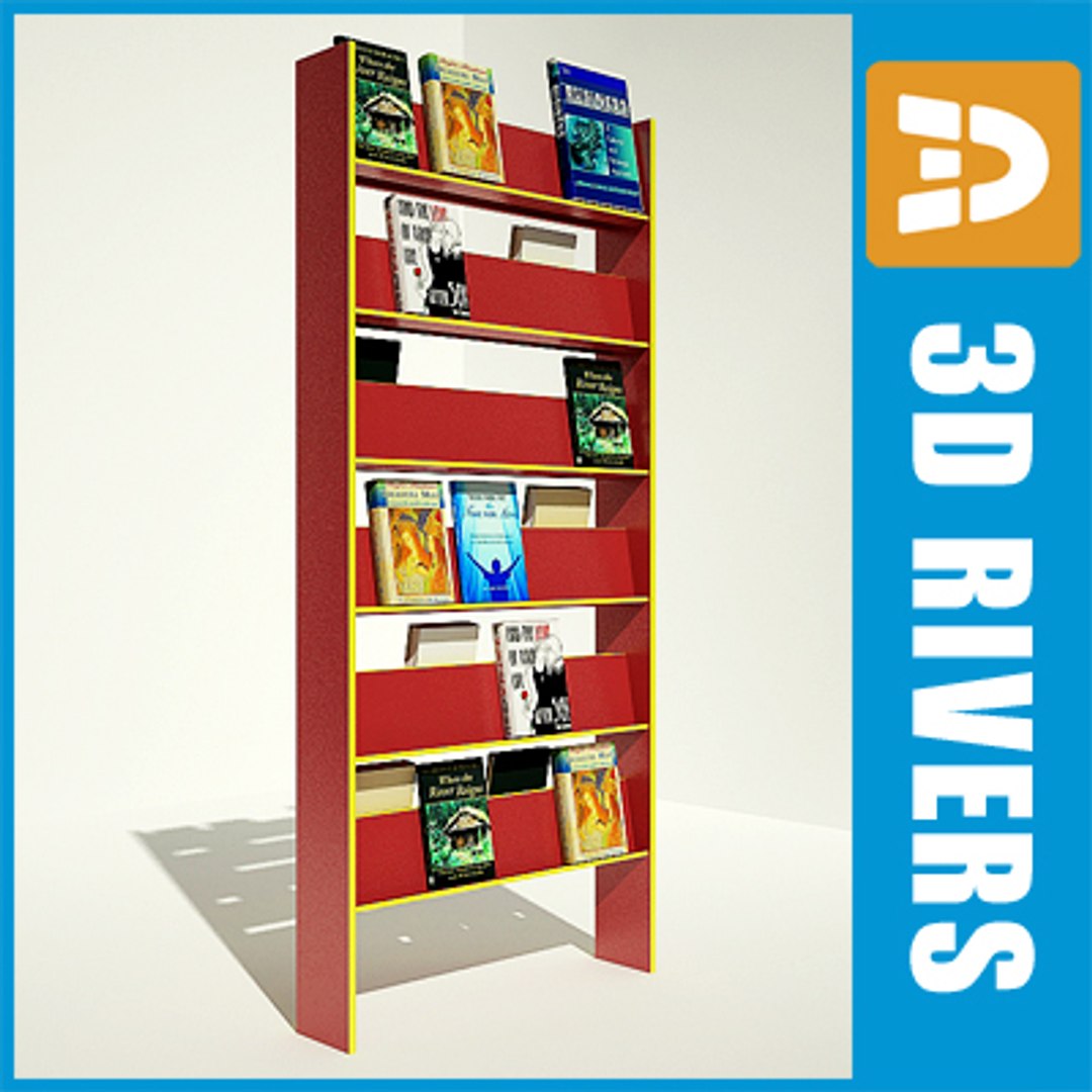 3d Bookshelf Books Model