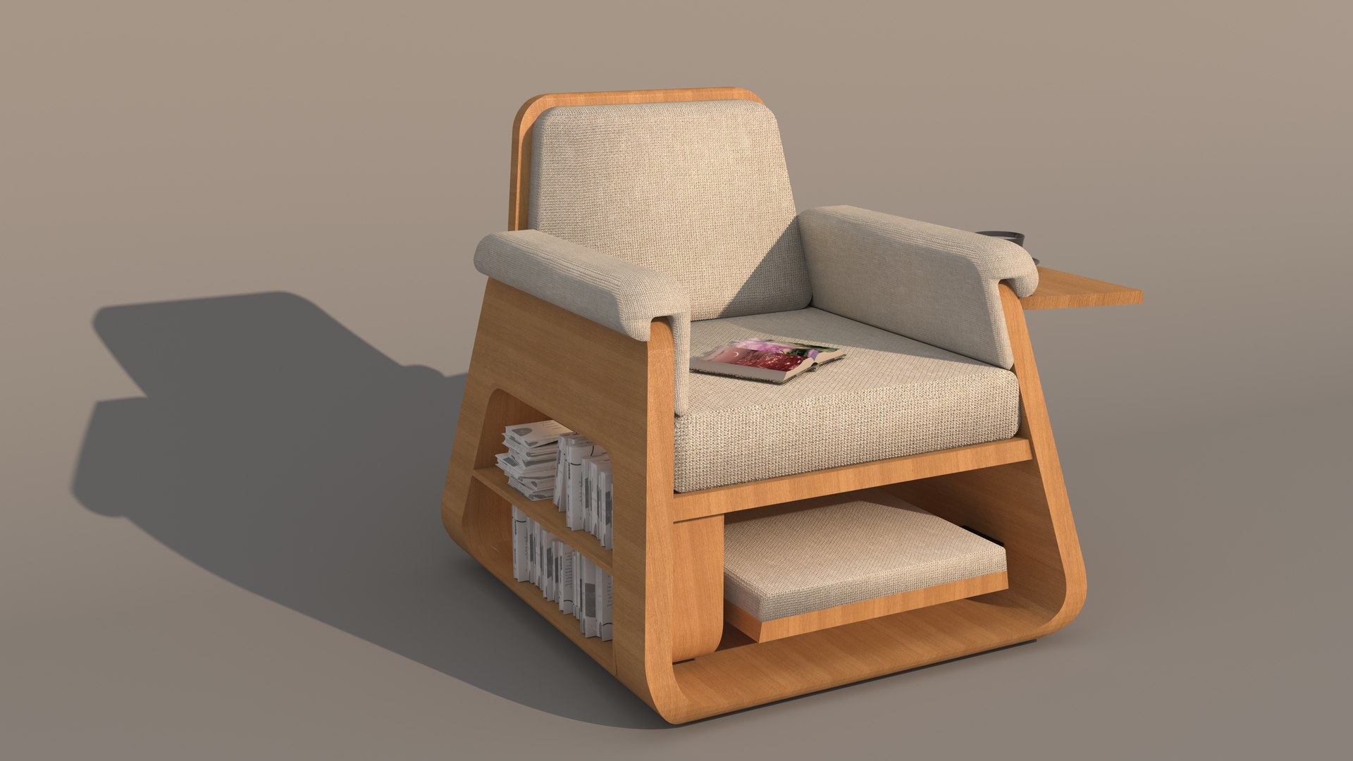 Reading Couch - Modern Multifunctional Armchair 3D - TurboSquid 2438050