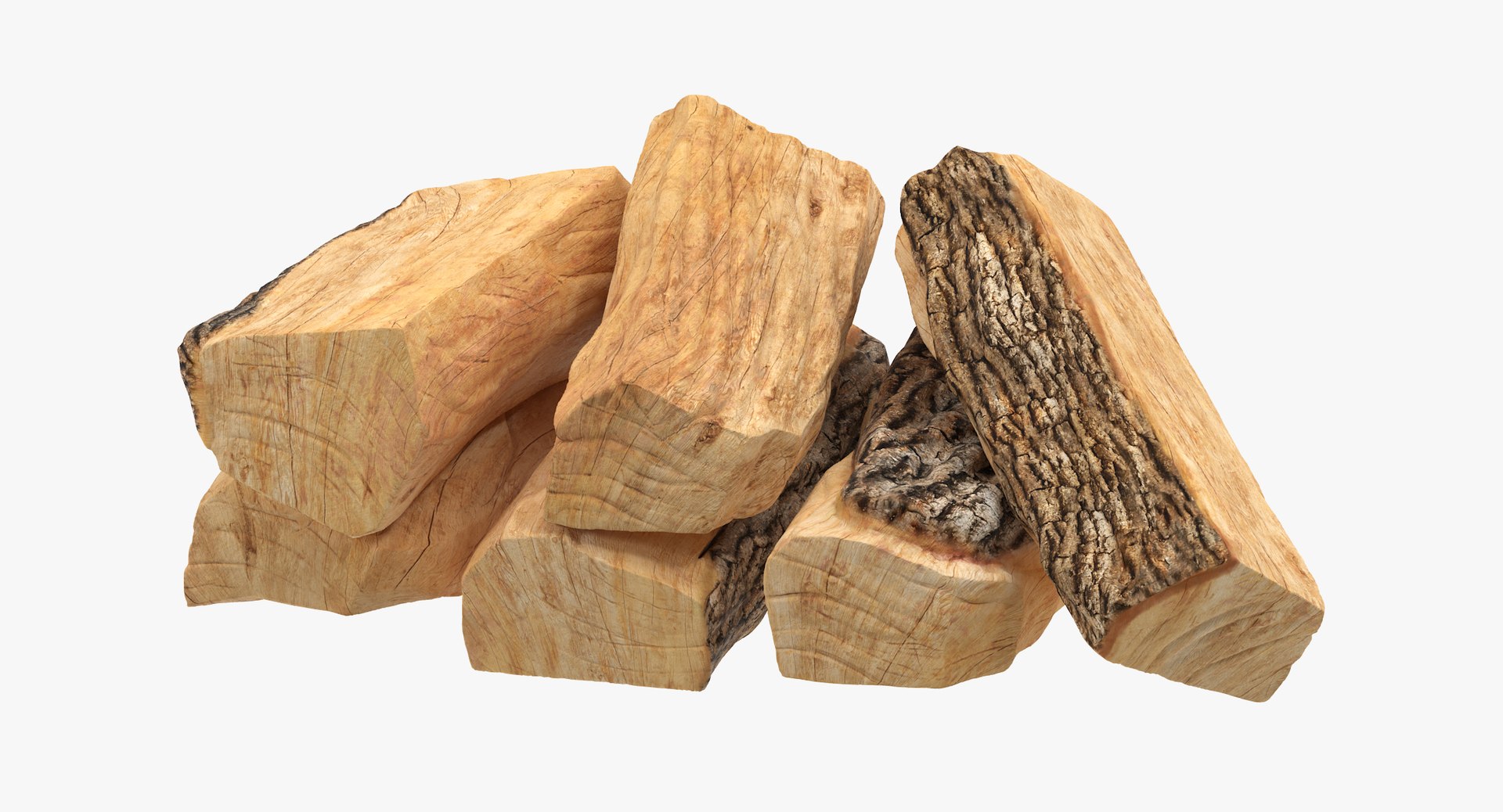 3d firewood small stack 01 model