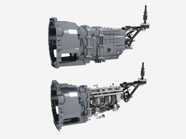 cutaway gearbox gears 3d model