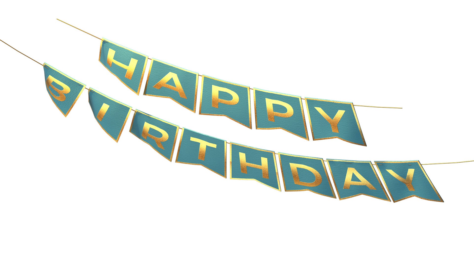 Happy Birthday Bunting Flag 3D Model - TurboSquid 2231380