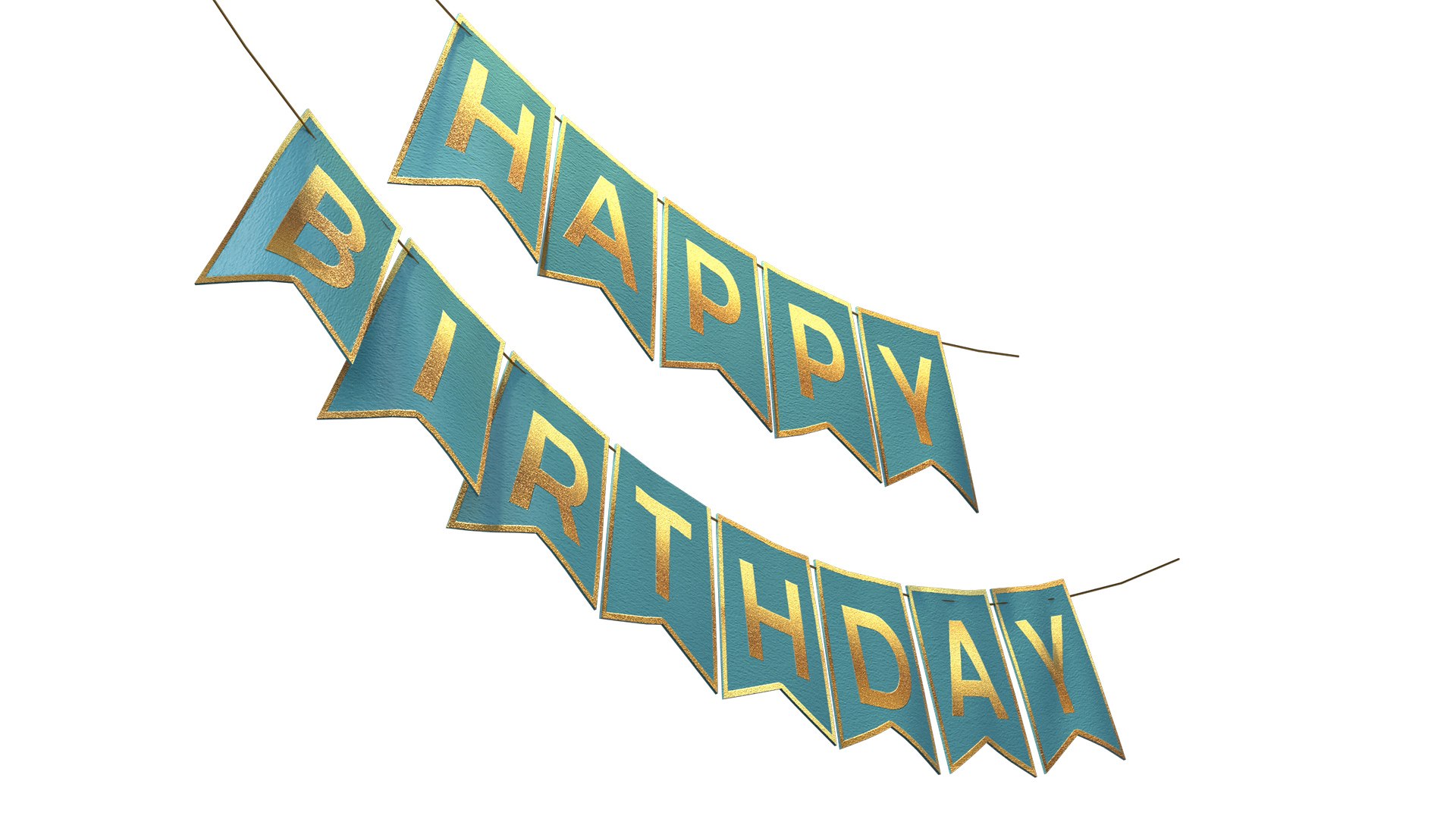 Happy Birthday Bunting Flag 3D Model - TurboSquid 2231380