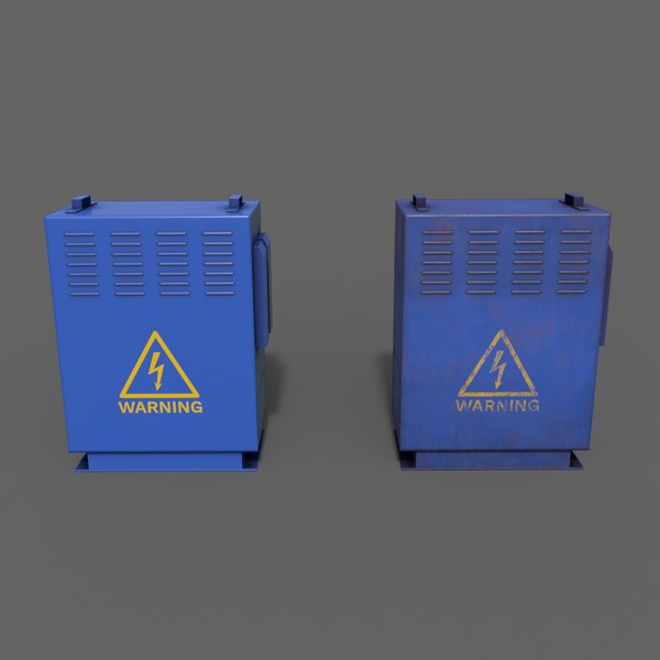3D PBR Electric Box Blue V3 model - TurboSquid 1779730