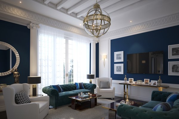 Scene mediterranean style living 3D model - TurboSquid 1291348