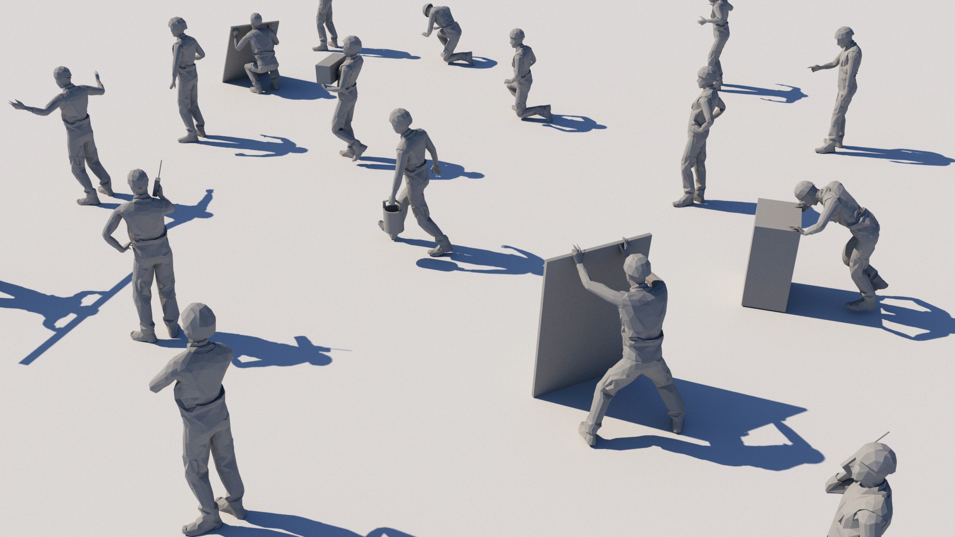 3D Workers Architectural Crowd - TurboSquid 1532686