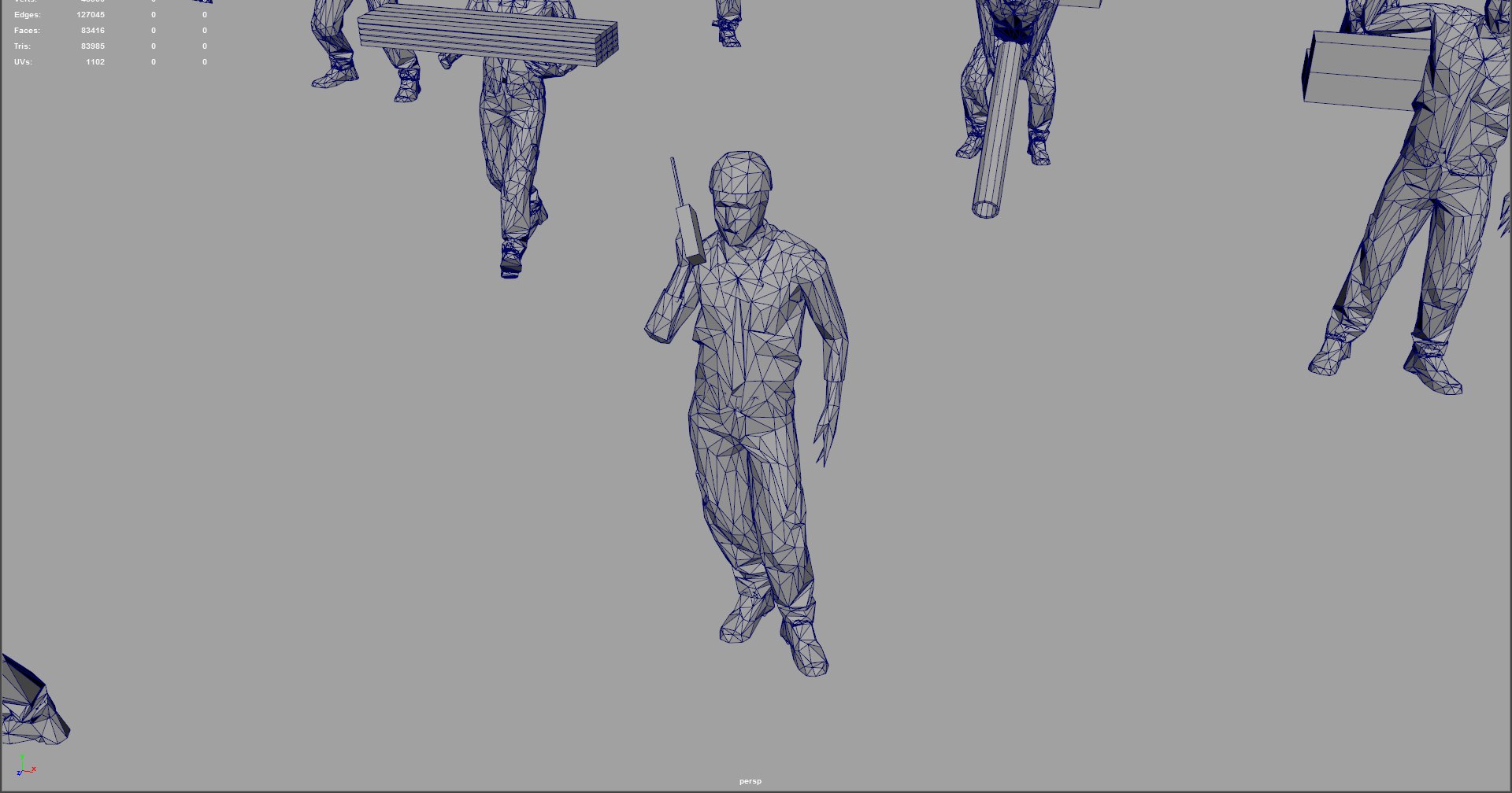 3D Workers Architectural Crowd - TurboSquid 1532686