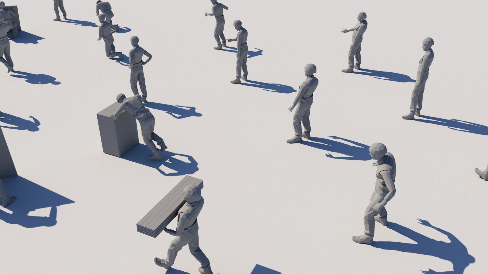 3D Workers Architectural Crowd - TurboSquid 1532686