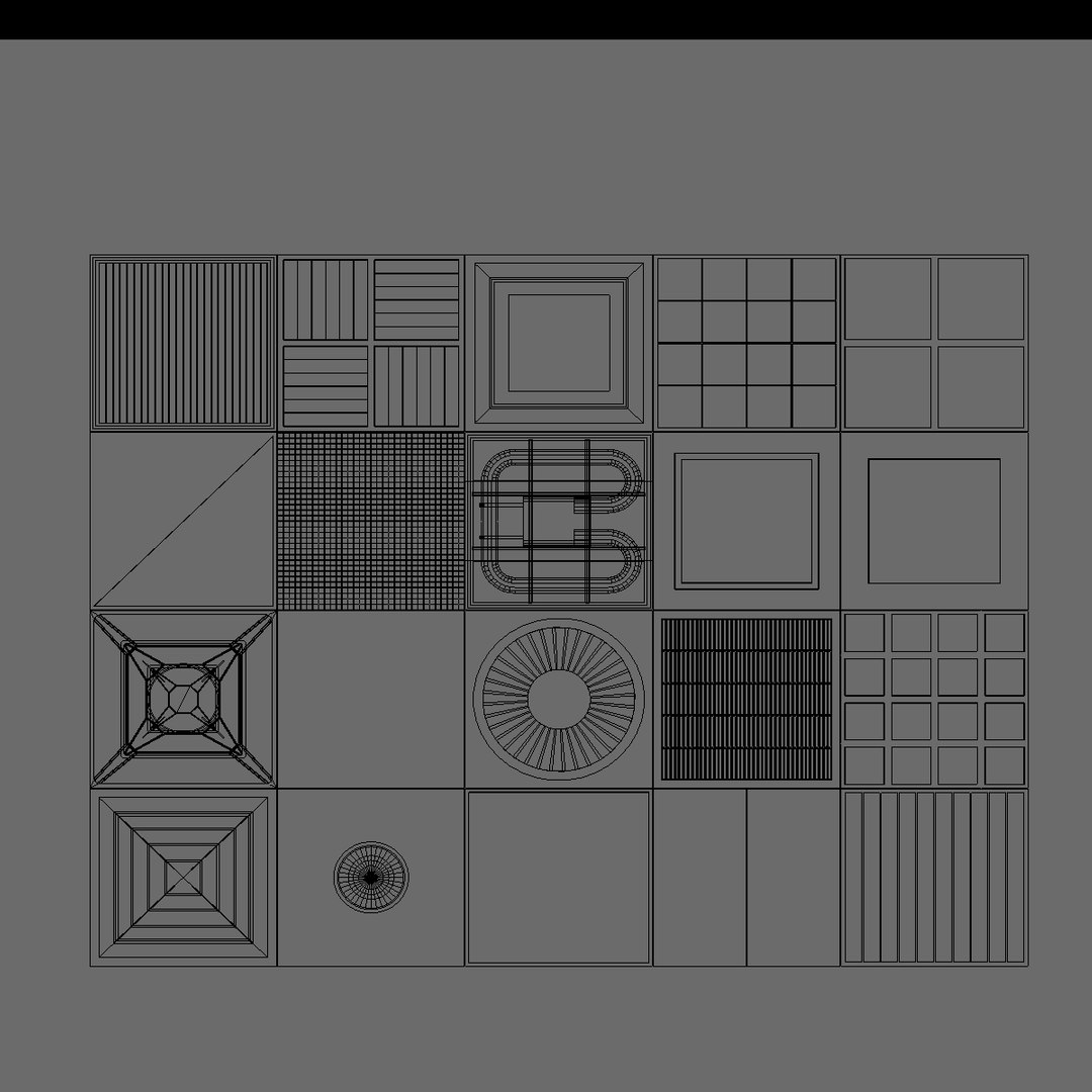 drop ceiling grid setting 3d 3ds