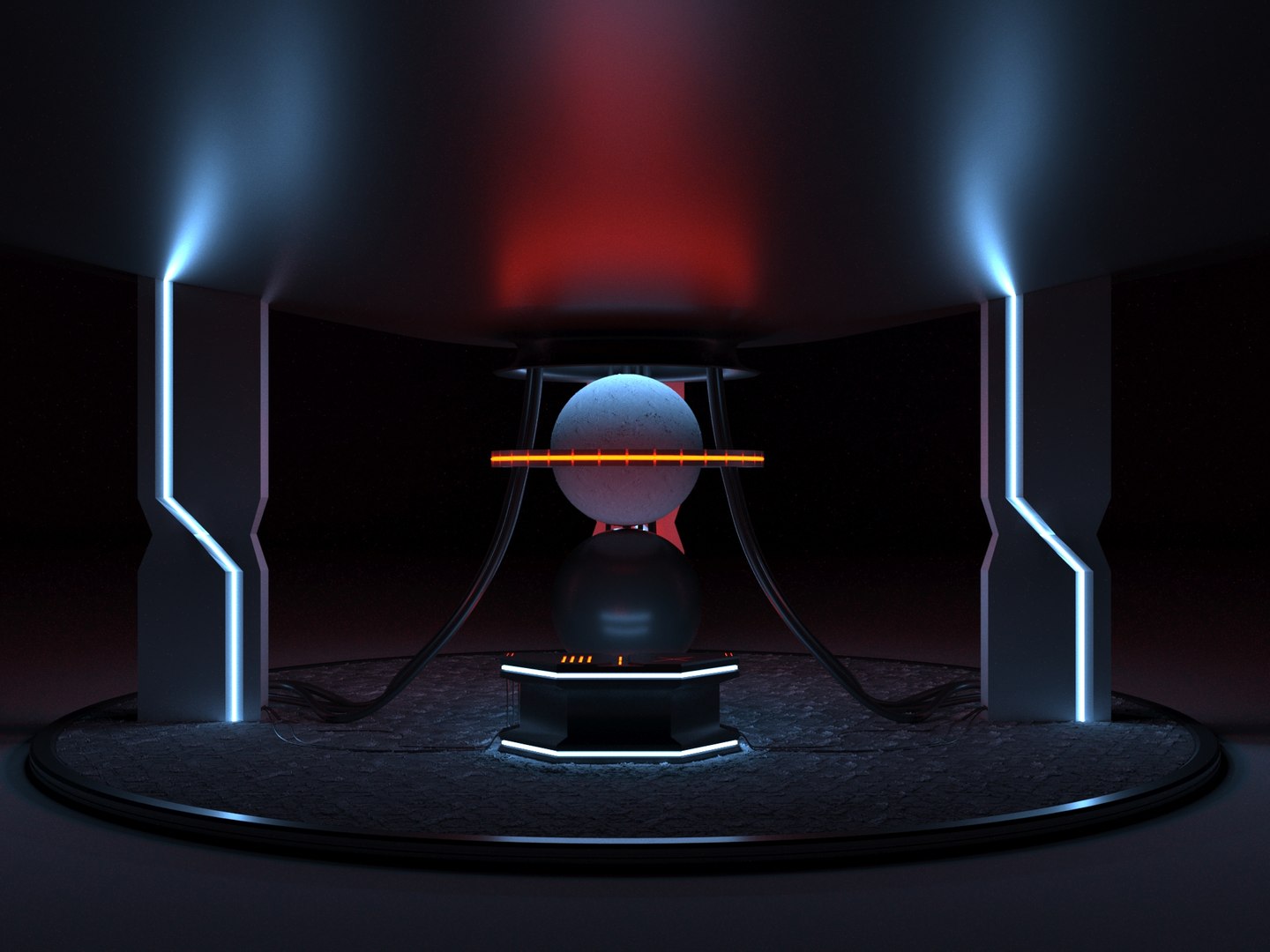 Sci-fi Cyber Interior Of Control Center 3D Model - TurboSquid 1978779