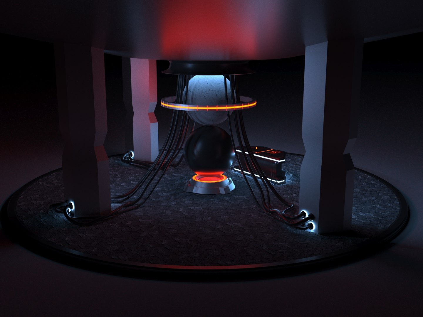 Sci-fi Cyber Interior Of Control Center 3D Model - TurboSquid 1978779