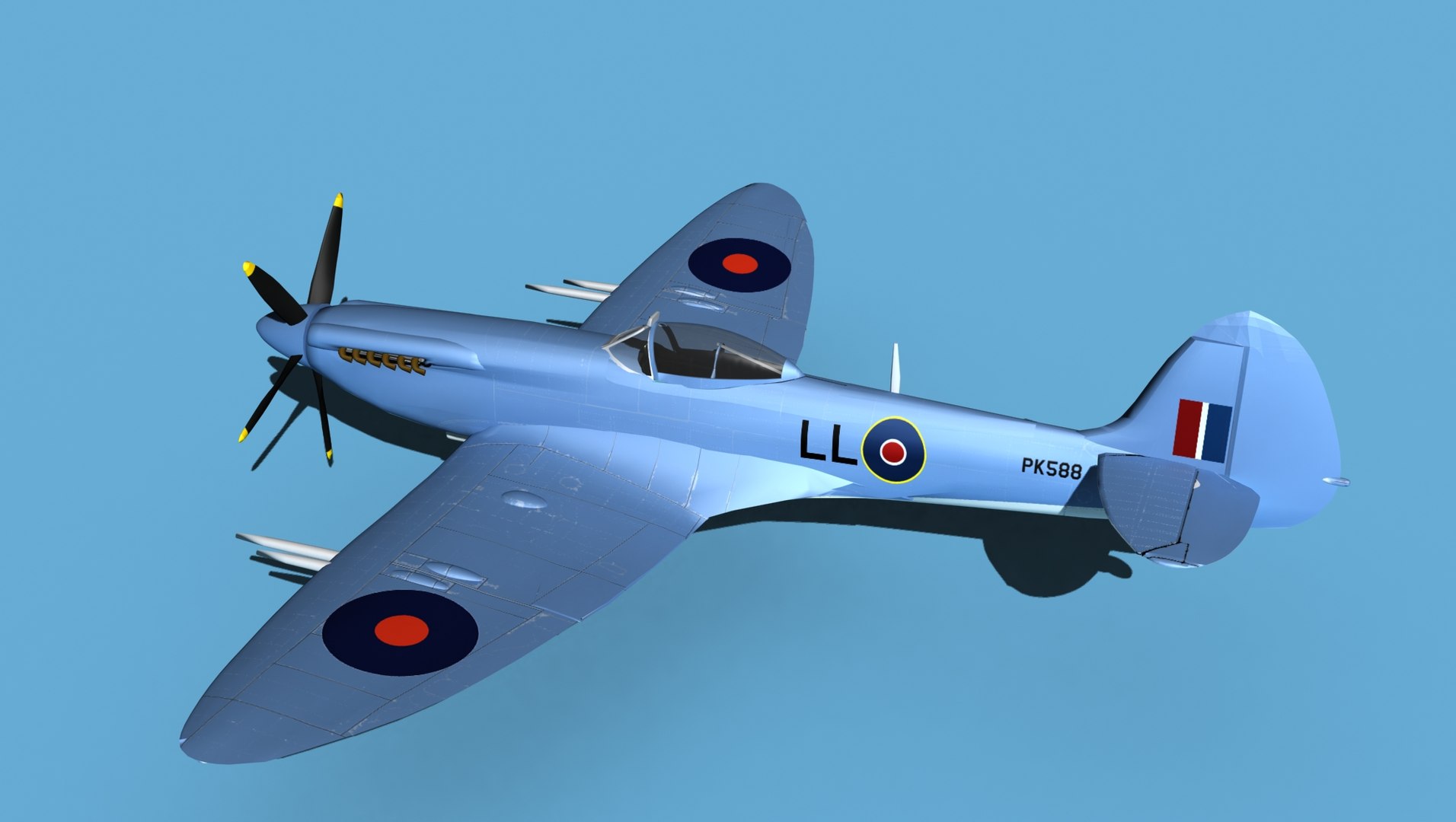3D Supermarine Spitfire Mk XXII V01 RAF - TurboSquid 1925722