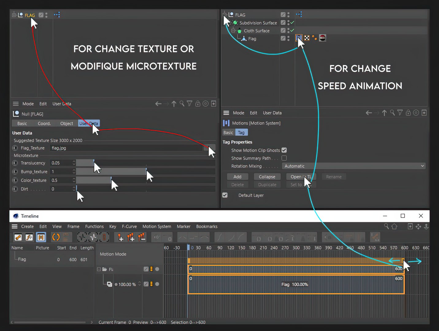 Realistic Animated Flag - Microtexture Rigged - Put Your Own Texture ...