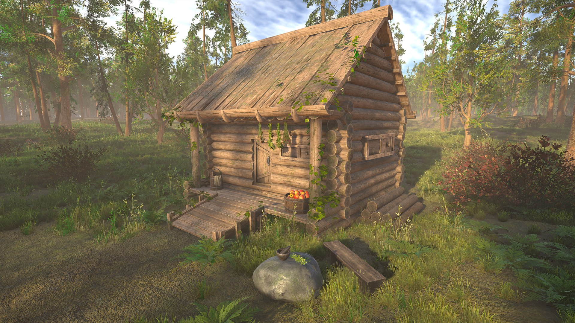 3D Log Cabin - Slavic Hut PBR - TurboSquid 1985456
