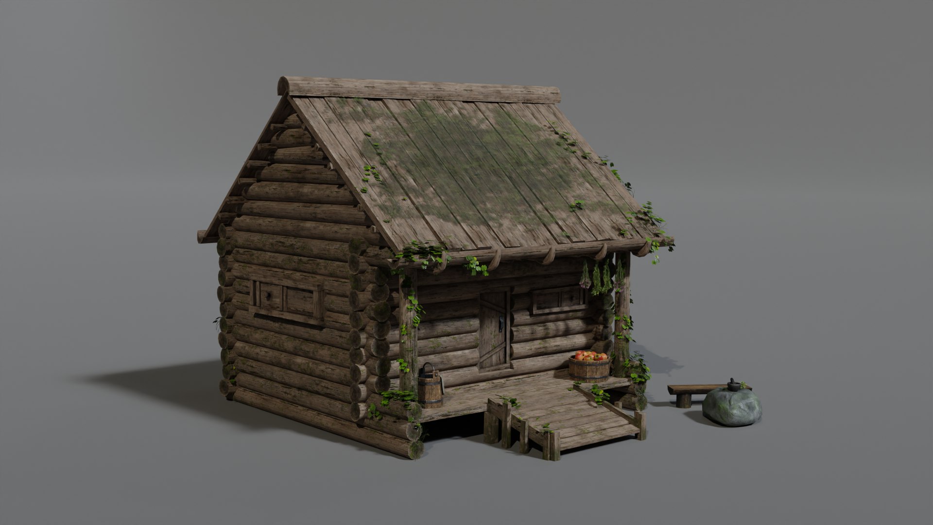 3D Log Cabin - Slavic Hut PBR - TurboSquid 1985456