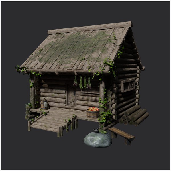3D Log cabin - slavic hut PBR - TurboSquid 1985456
