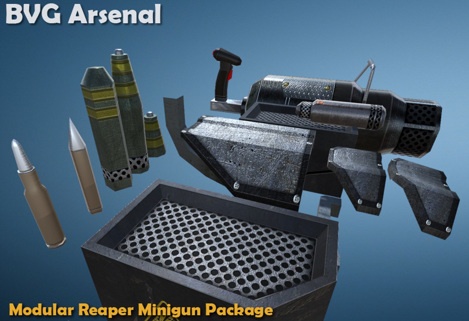Modular Reaper Minigun Package 3d Model