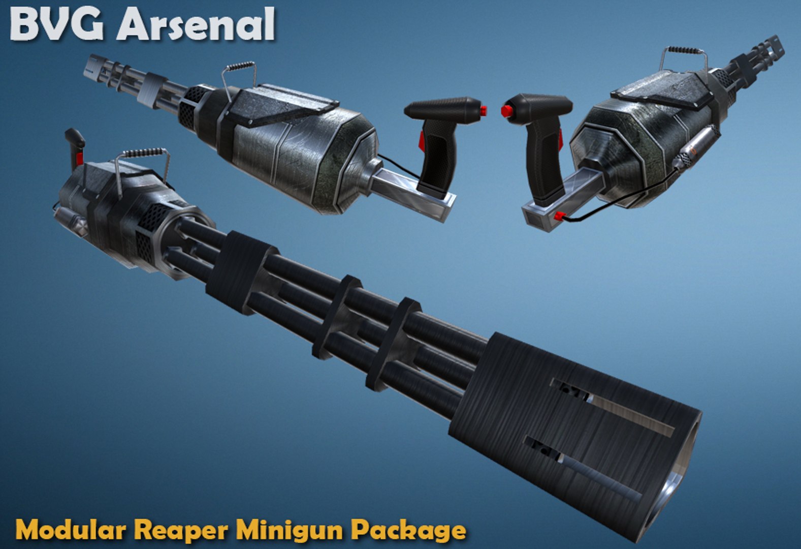 Modular Reaper Minigun Package 3d Model