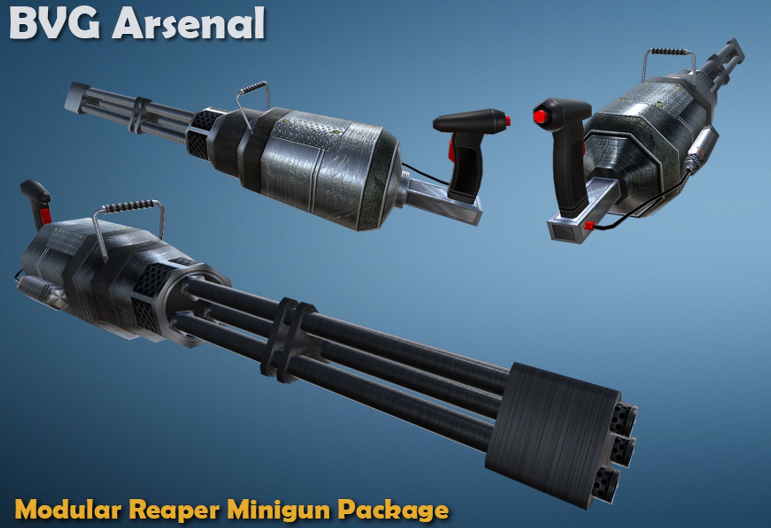 Modular Reaper Minigun Package 3d Model