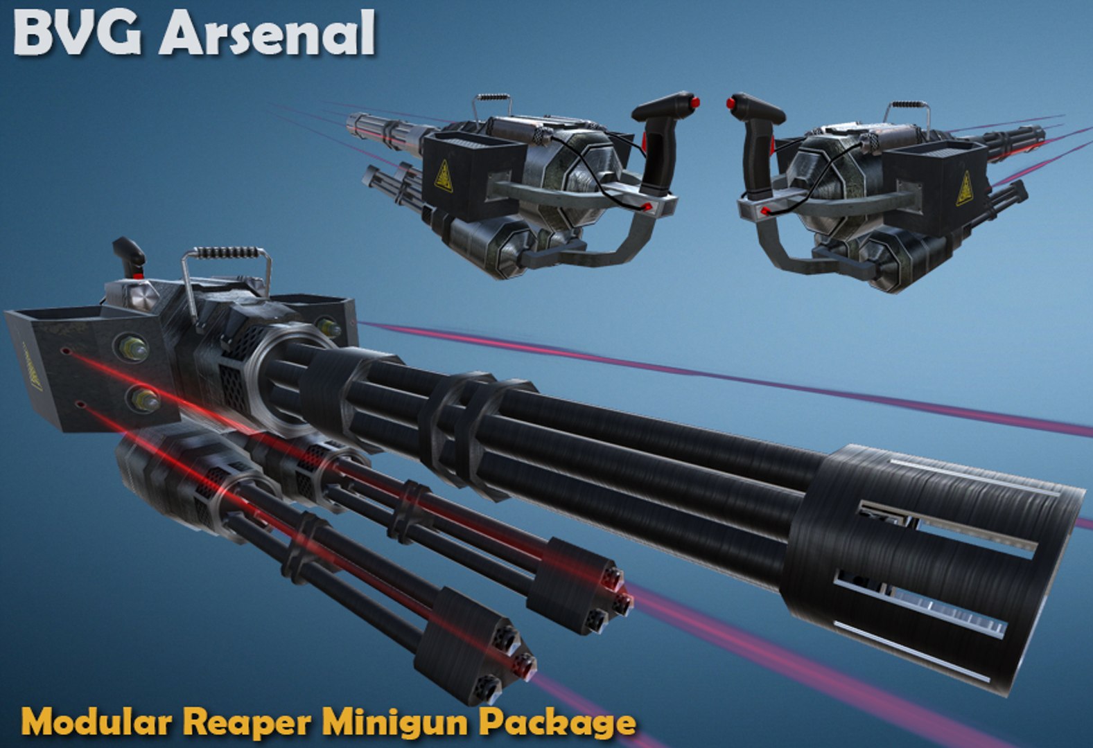 Modular Reaper Minigun Package 3d Model