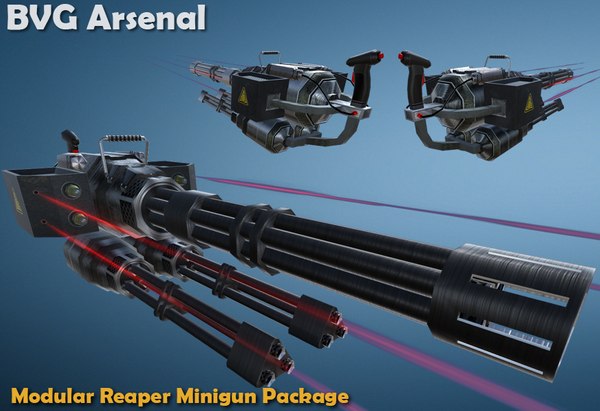 modular reaper minigun package 3d model