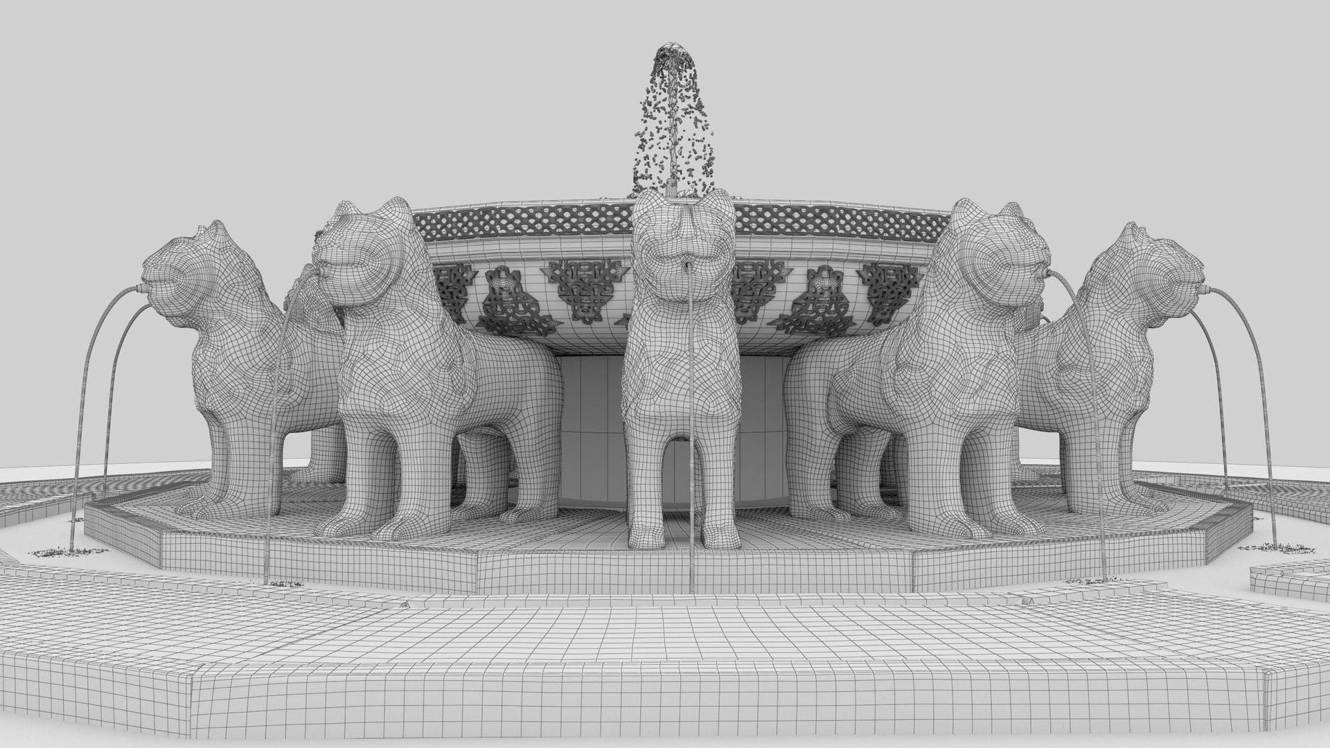 3D Model The Court Of Lions Fountain Granada Alhambra - TurboSquid 1857837