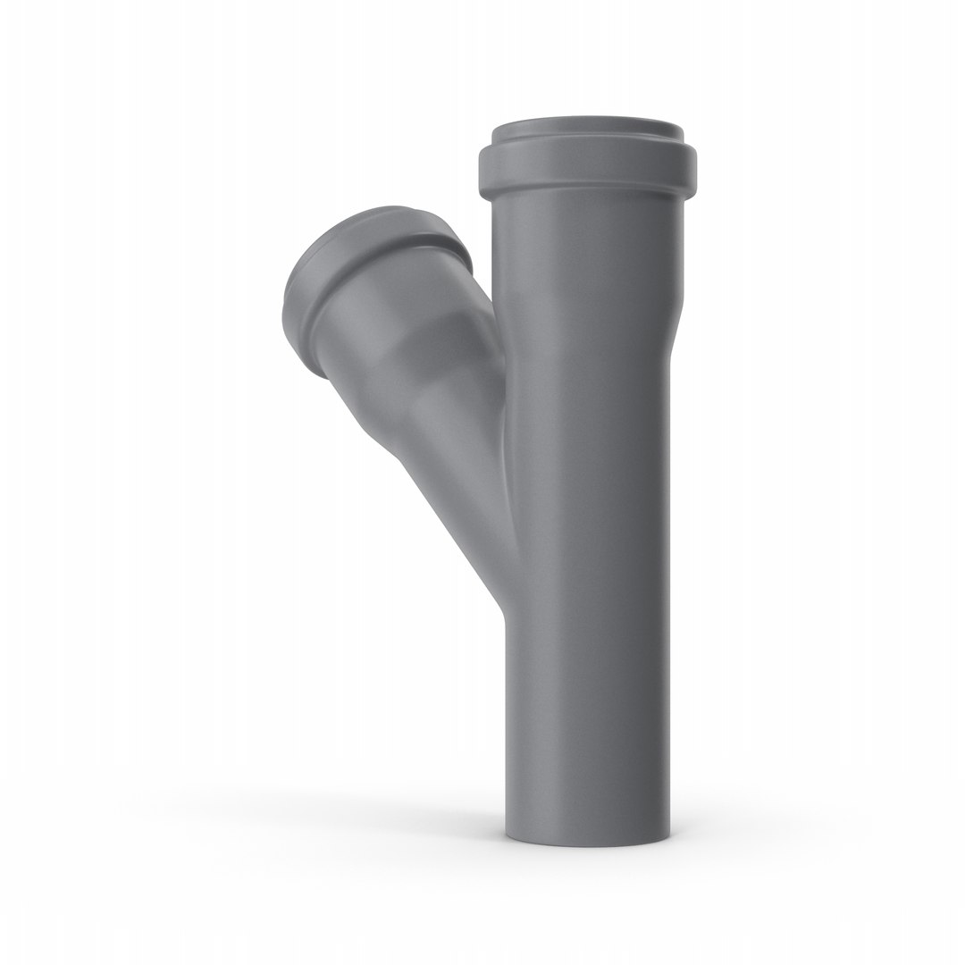Grey PVC Wye Pipe 3D Model - TurboSquid 1926135