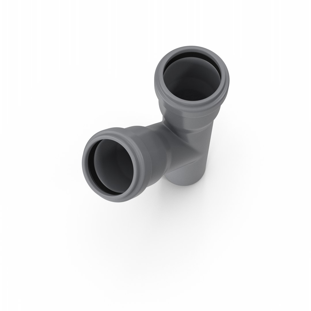 Grey PVC Wye Pipe 3D Model - TurboSquid 1926135