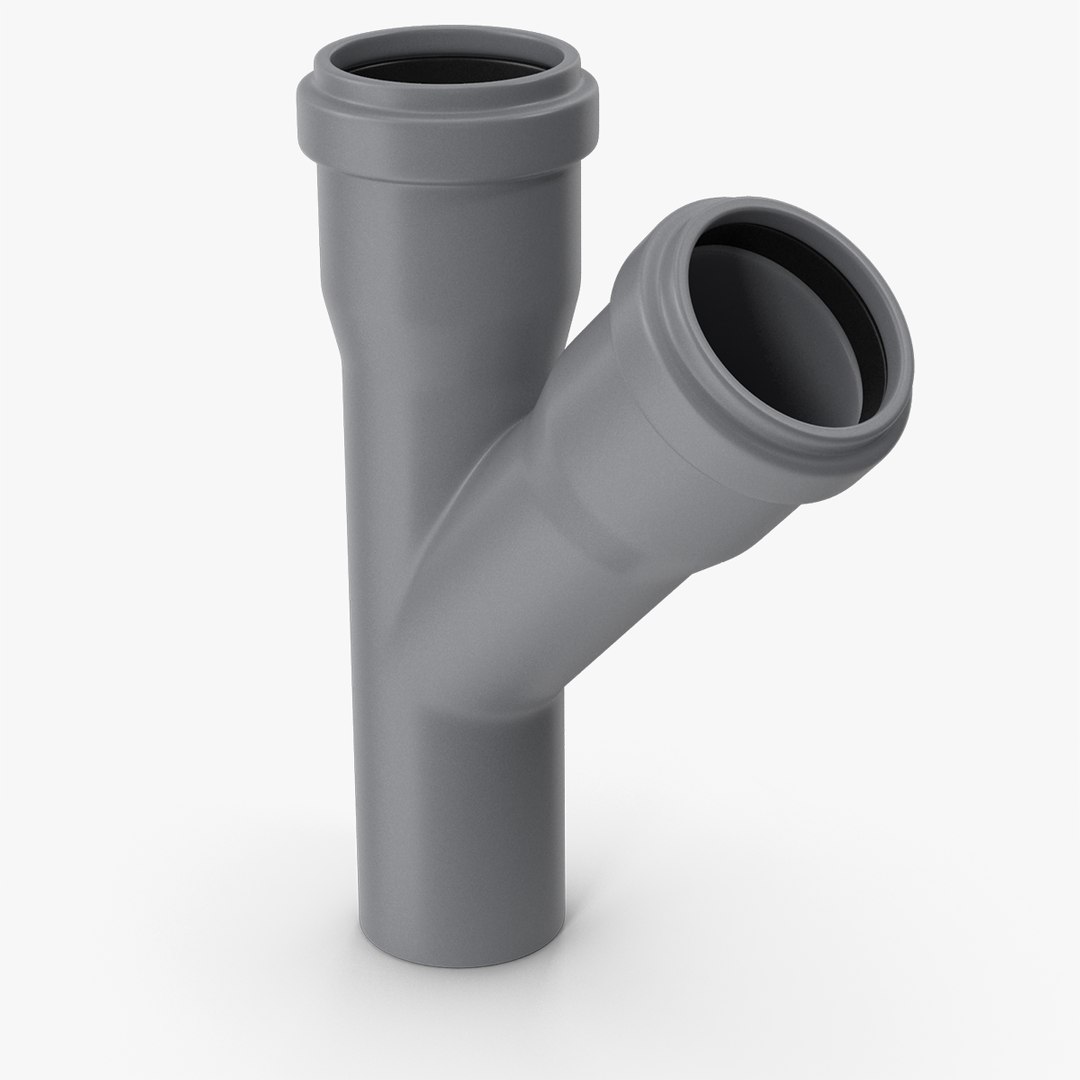 Grey PVC Wye Pipe 3D model - TurboSquid 1926135