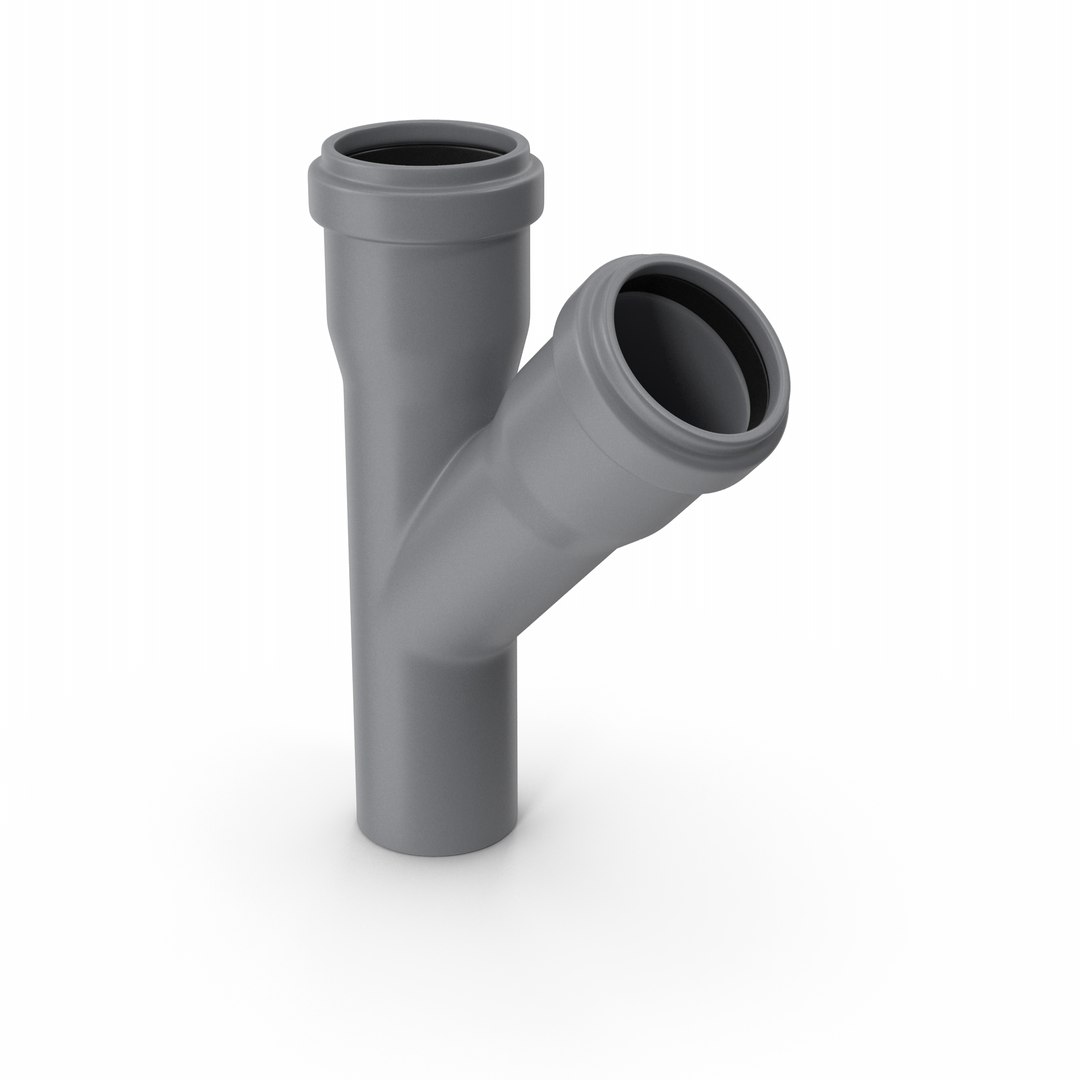 Grey PVC Wye Pipe 3D Model - TurboSquid 1926135