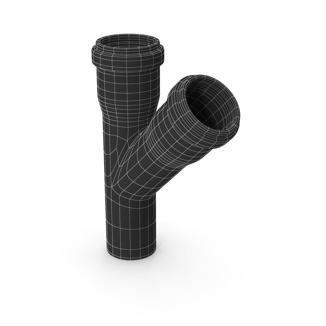 Grey PVC Wye Pipe 3D Model - TurboSquid 1926135