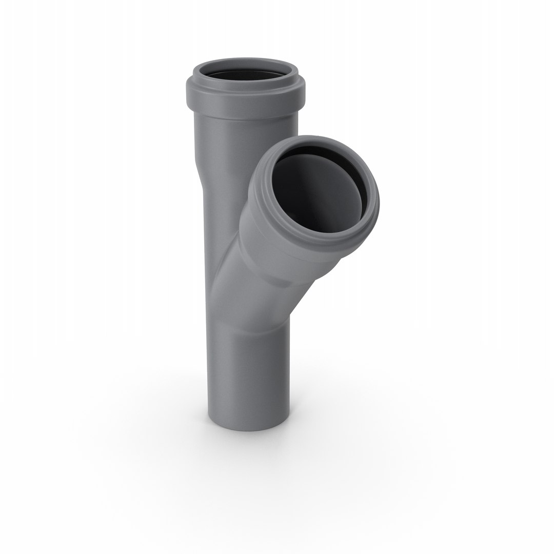 Grey PVC Wye Pipe 3D Model - TurboSquid 1926135