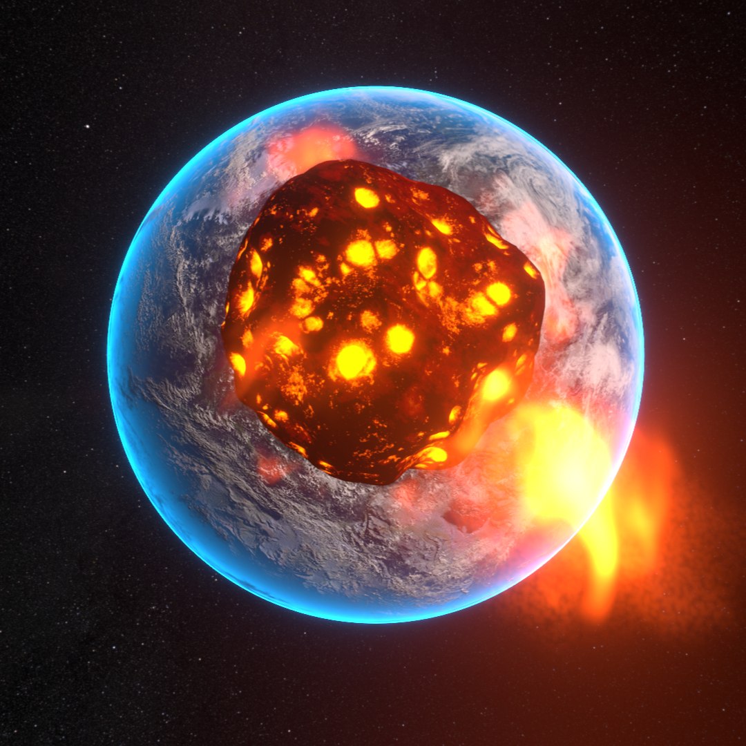 3D Model Meteor Hitting Earth - TurboSquid 2246103