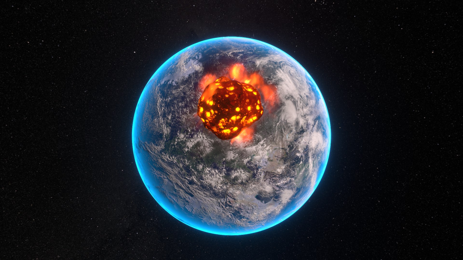 3D Model Meteor Hitting Earth - TurboSquid 2246103