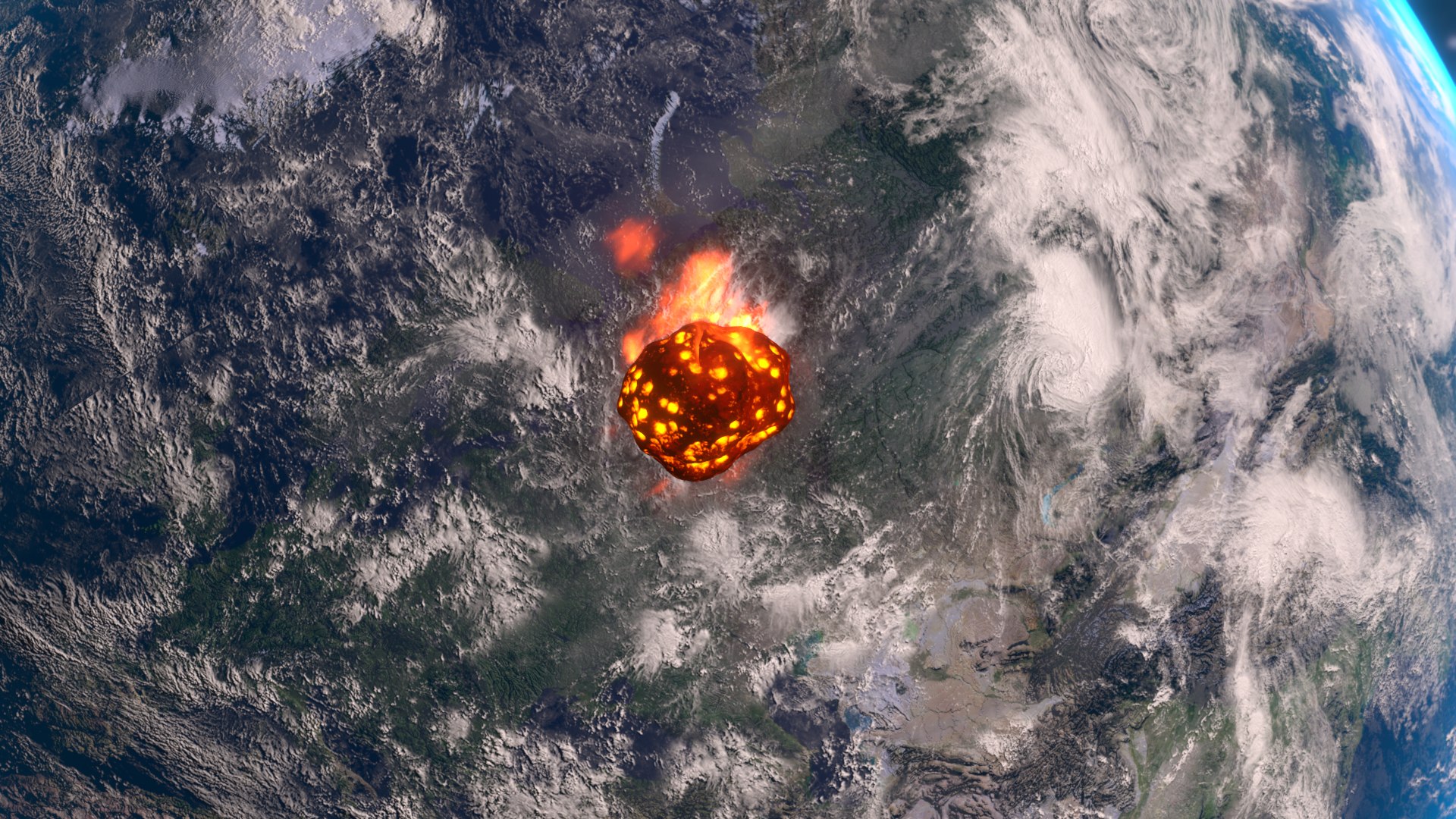 3D Model Meteor Hitting Earth - TurboSquid 2246103