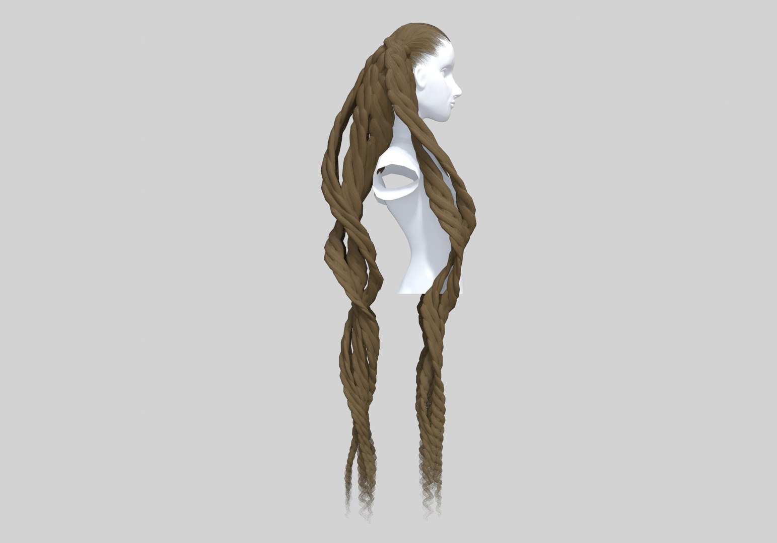 Female Braids Hair 3D model - TurboSquid 1943358