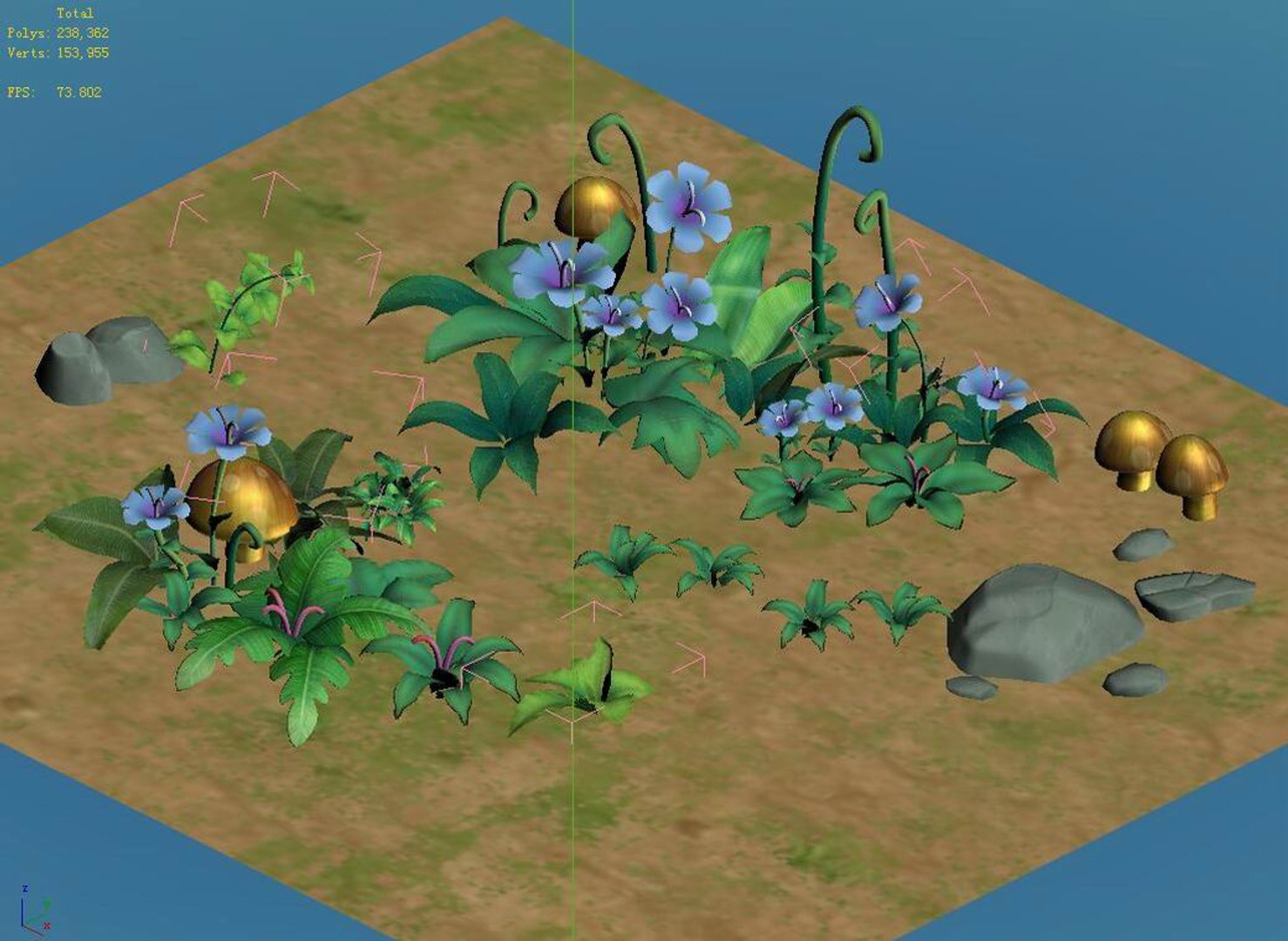 Plant - Blue Flower 3D Model - TurboSquid 1449739